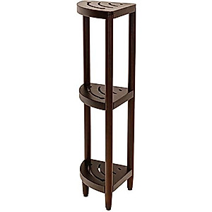 AquaTeak Kai Mocha Corner Teak Bath Shelf