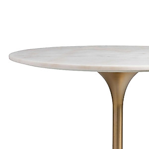 White Marble Top and Gold Tulip Dining Table, Mid Century Modern Dining Table, Dining Room Table, Kitchen Dining Table for Living Room Home Decor