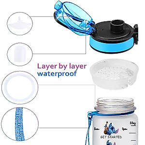 34HD Blue Replacement Lid and White Filter 32OZ Water Bottle, Leakproof with Silicone Sealing Ring, Lids Covers for 3.54in Diameter Water Bottle