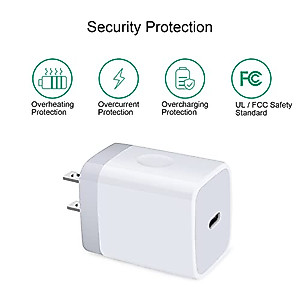 20W PD Fast USB C Wall Charger Block Compatible iPhone 14 13 12 11 Mini Pro Max Plus SE XS XR X 8 Pad, Samsung, Pixel 7 6, 2Pack USB C Power Adapter Charger Plug Brick Cube Type C Charging Box Base