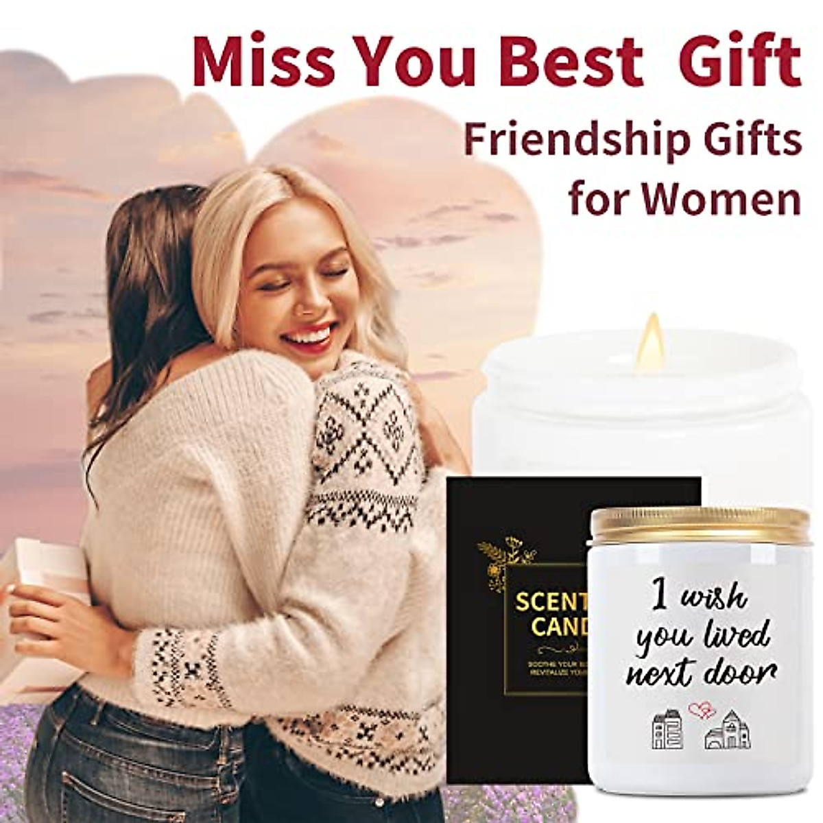 Christmas, Best Friend, Friendship Gifts for Women- Going Away Gifts for Friends Moving- Funny Birthday Housewarming Candle Gifts for Friends Mom Coworker- I Wish You Lived Next Door
