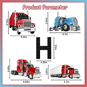 Construction Birthday Banner, Truck Happy Birthday Banner Garland for Boys Girls, Heavy Truck Semi Truck Happy Birthday Banner for Transportation Theme Birthday Party Baby Shower