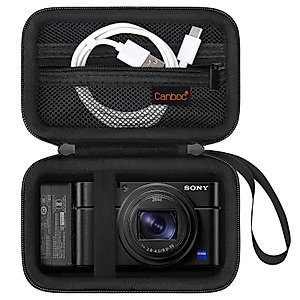 Canboc Carrying Case for Sony RX100 VII/ RX100 VI/ RX100 V/ RX100 IV/ RX100 III Compact Digital Camera, Point and Shoot Vlogging Camera Bag, Zipper Mesh Pocket fits USB Cable, Batteries, Black