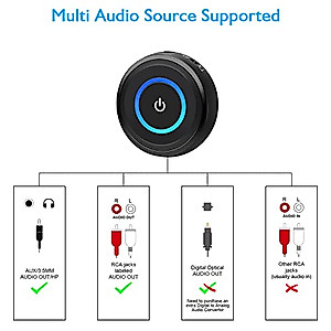 Giveet Bluetooth Transmitter Receiver for TV to Headphones, V5.0 Bluetooth Audio Adapter, 2-in-1 Bluetooth AUX Adapter for PC/Car/MP3/Airplane/Speaker, aptX Low Latency, Pairs 2 Devices Simultaneously