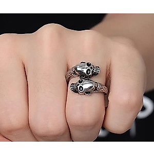 LAKIYOYO 15Pcs Vintage Punk Rings for Men Adjustable Snake Ring Dragon Rings Gothic Knuckle Stacking Finger Rings Jewelry Set