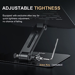 Minthouz 360° Swivel Laptop Stand for Desk, Aluminum Laptop Riser Foldable Laptop Holder Ergonomic Notebook Stand, Height Adjustable Computer Stand Fit for All Laptops 10-17 inch(Black)