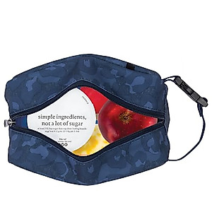 PackIt Freezable Snack Box, Heather Leopard Navy, Built with EcoFreeze Technology, Collapsible, Reusable, Zip Closure with Buckle Handle, Fresh Snacks on the go