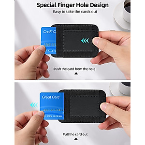 Upgraded for Magsafe Wallet, Strongest Magnetic Wallet, for iPhone Wallet Magsafe with 2 Card Slots, Magnetic Card Holder Wallet for iPhone 15/14/13/12 Series, Vegan Leather, Fit 7 Cards, Black