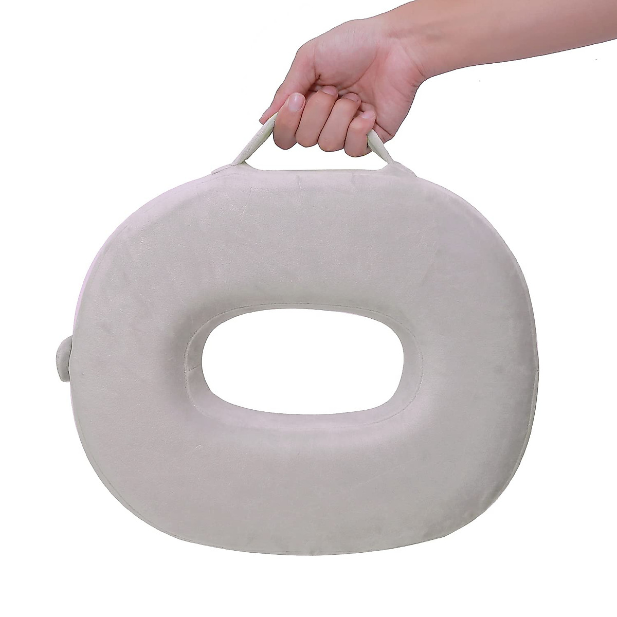 CLRUPR Memory Foam Seat Cushion - Donut Cushion for Haemorrhoid and Piles Sufferers, Suitable for Wheelchair, Car Seat, Office Or Outdoor (Gray)（14.9 * 12.5 * 2.6inch）