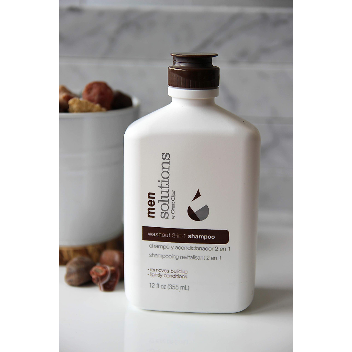 GREAT CLIPS Solutions Men's Washout 2-in-1 Shampoo, 12oz | Daily Shampoo & Conditioner for Men | Breaks Down Excess Styling Product & Gunk