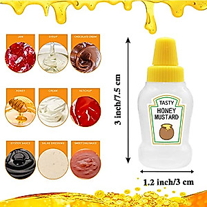 Xuyyicao 12 Pcs Mini Ketchup Bottles,25ml Condiment Squeeze Bottles,Plastic Sauce Container for Kids,Office,Bento Box,Picnic,Honey,Salad Dressing