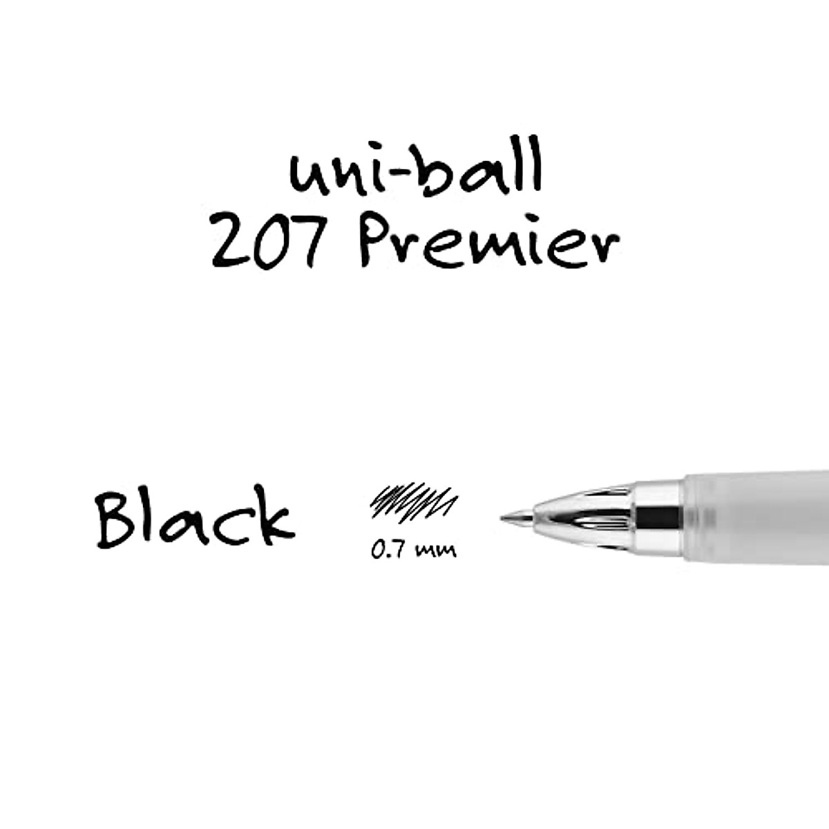 uni-ball 40108 207 Premier Retractable Gel Rollerball Pen, Medium Point, Black Ink, 1 Count