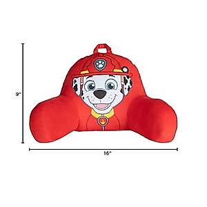 Paw Patrol Marshall Kids Back Resting Pillow for Reading and Watching TV – Bed Rest Pillow with Arms to Lounge with Comfortable Back Support – Great for The Bed or Couch