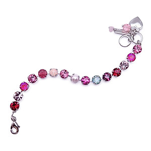 Mariana Enchanted Silvertone Bracelet Pink Purple Aqua Crystal Mix M1156