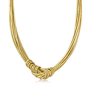 Ross-Simons Italian Flex Knot Necklace With 18kt Gold Over Sterling Clasp. 18 inches