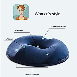 Donut Pillow Hemorrhoid Tailbone Seat Cushion , Ergonomic Design , Seat Cushion Pain Relief for Coccyx, Prostate, Sciatica, Pelvic Floor, Pressure Sores,Perineal Surgery, Postpartum Recovery (Women)