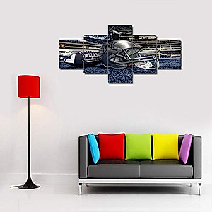 TUMOVO 5 Panel Canvas Prints Painting Wall Art Sport Home Decor Framed Pictures Modern Artwork Home Decor for Living Room Giclee Gallery-Wrapped Stretched Ready to Hang(50''Wx24''H)