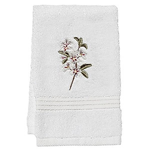 Jacaranda Living White Terry Toweling Guest Towel, Apple Blossom, White 19" x 12"