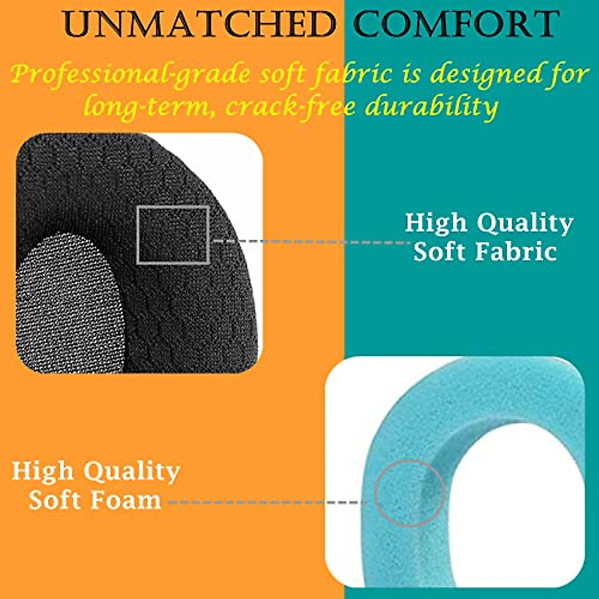 TaiZiChangQin NC100 Upgrade Ear Pads Ear Cushions Replacement Compatible with JVC HA-NC100 NC100 HA NC100 Headphone ( Fabric Earpads Black )