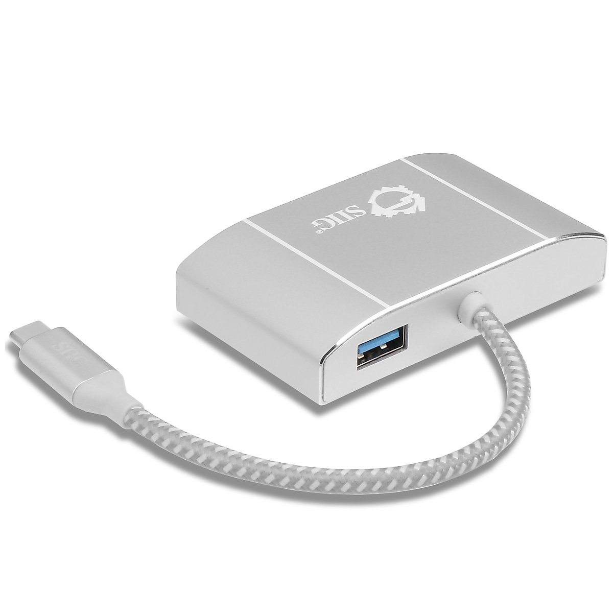 SIIG USB 3.1Type C (USB C) Thunderbolt 3 to Gigabit Ethernet LAN Network and HDMI Adapter Hub with USB 3.0 Type A, Gigabit Etherent and HDMI output - 4K ready (JU-H30712-S1)