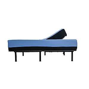 Bridgevine Home Flex Head 6-Layer Hybrid Latex Foam and Coil Adult Mattress, 12 Inches, Mattress-in-a-Box, Split King Size, Blue Ice Cover