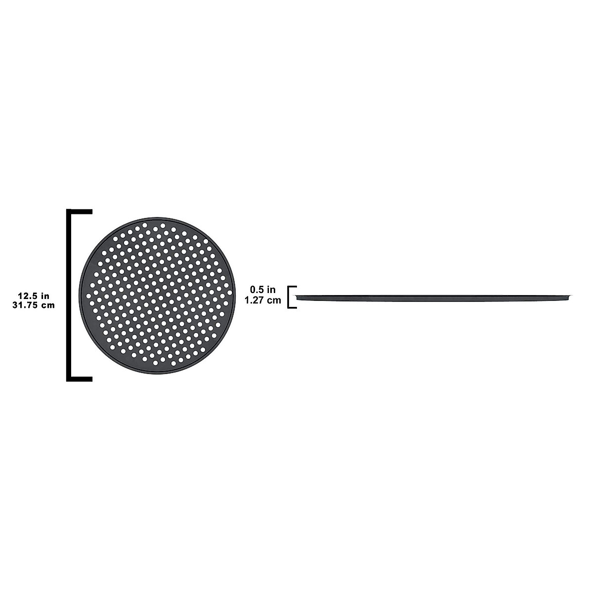 Pizza Pan Steel 12.5 Inches Tray for Oven | Pizza Pan with Holes | Baking Pizza | Kit with pizza screen and Orange Glove