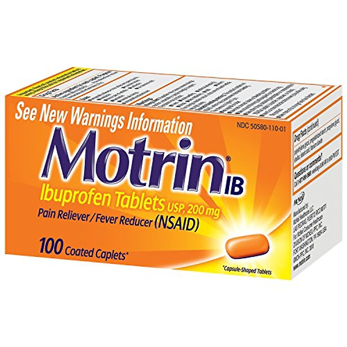 Motrin IB Ibuprofen USP, 200 mg, 100 Count