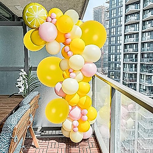 RUBFAC 116pcs Yellow Balloons Different Sizes Pack of 36 18 12 10 5 Inch for Garland Arch Extra Large Balloons for Birthday Graduation Wedding Party Decoration