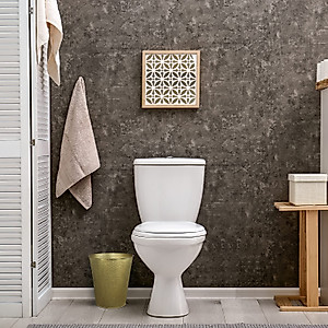 Blue Donuts Wastebasket for Bedroom, Bathroom, Trash Can 6 Liters, Stainless Stel (Gold)