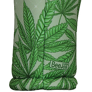 Green Marijuana Leaf Fairway Club Headcover Handmade by BeeJos