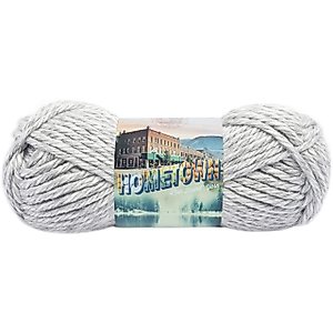 Lion Brand Yarn Hometown Yarn, Bulky Yarn, Yarn for Knitting and Crocheting, 1-Pack, Springfield Silver