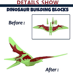 16 Pack: Compatible Dinosaurs Mini Figures for Jurassic World Building Blocks Toys, Glow in The Dark Toy Mini Figures, Bulk Party Favors for Kids Play