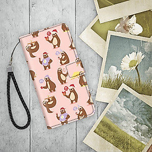 GackCase Wallet Case for Samsung Galaxy S9 Plus (2018) [6.2 Inch] with Sloth Animals Stand Support Wristband Credit Card Slots Side Cash Pocket Magnetic Buckle PU Leather Flip Cover