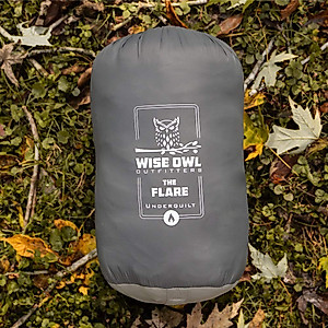 Wise Owl Outfitters Hammock Underquilt for Camping Hammock - Insulated Synthetic Underquilt for Single and Double Hammocks Grey