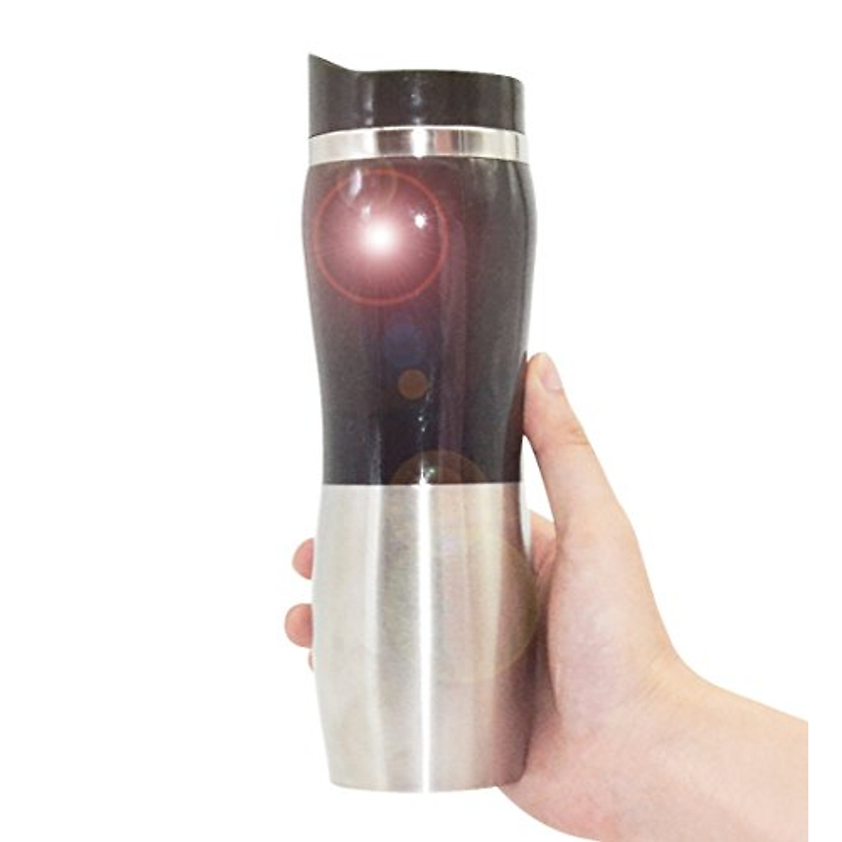 Mengshen Car Electric Mug - 12 Volt 400ML 50W Portable Cigarette Lighter Coffee Cup Kettle Pot Electric Rice Tea Insulated Stainless Steel Heating up to 100 degrees Celsius, CA102 Black