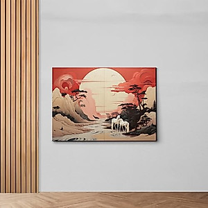 Majestic Black Stallion Galloping In The Clouds, Black Horse On Salt Flats, Canvas Print, Black Horse Print, Black Horse Wall Art