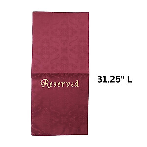 Trinity Church Supply Elegant Burgundy Polyester Jacquard Reserved Pew Cloth, 6 ⅞ x 31 ¼ Inches