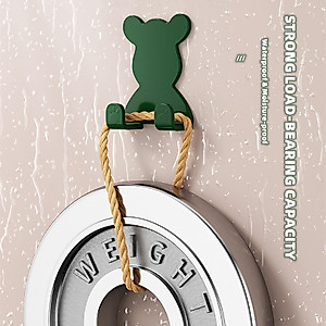 Self Adhesive Hooks 4 Pcs Bear Shaver Hook Heavy Duty Plug Hooks for Kitchen Sticky Hooks for Closet Decorative Razor Hanger Waterproof Home Improvement Utility Hook for Hanging Coat Hat Key