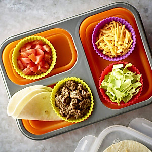 Silicone Baking Cups Muffin Cupcakes Liners Molds Sets in Storage Container-36 Pack