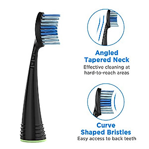 Replacement Toothbrush Heads with Covers for AquaSonic Black Series, Black, 10 Count