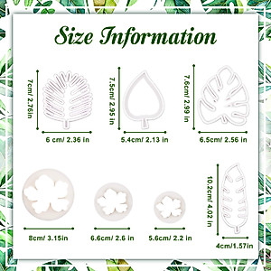 14 Pieces Tropical Leaf Cutters Hawaiian Flower Cutters Plastic Palm Cookie Cutters Flower Leaves Fondant Cutter Palm Cake Embossing Mold for Sugarcraft Biscuit Cake Decoration Summer Beach Party