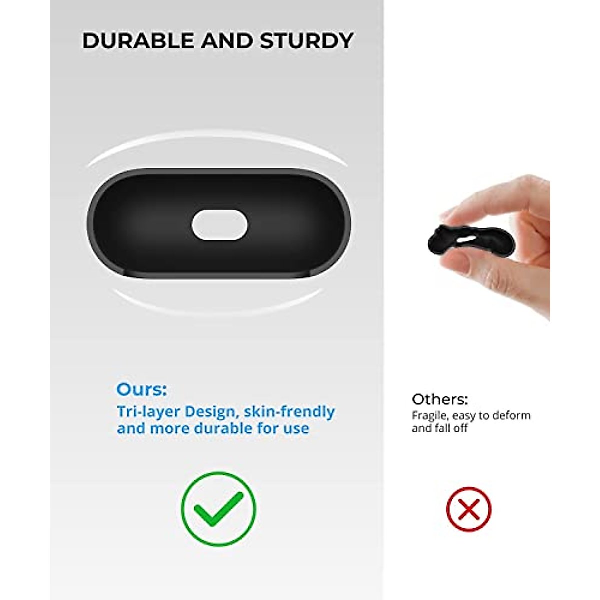 Homstect Compatible with Airpods 3 Case, Triple-Layer Protective Silicone Case for AirPods 3rd Generation (2021 Released) Charging Case Cover, Shockproof and Skin-Friendly, Front LED Visible-Black