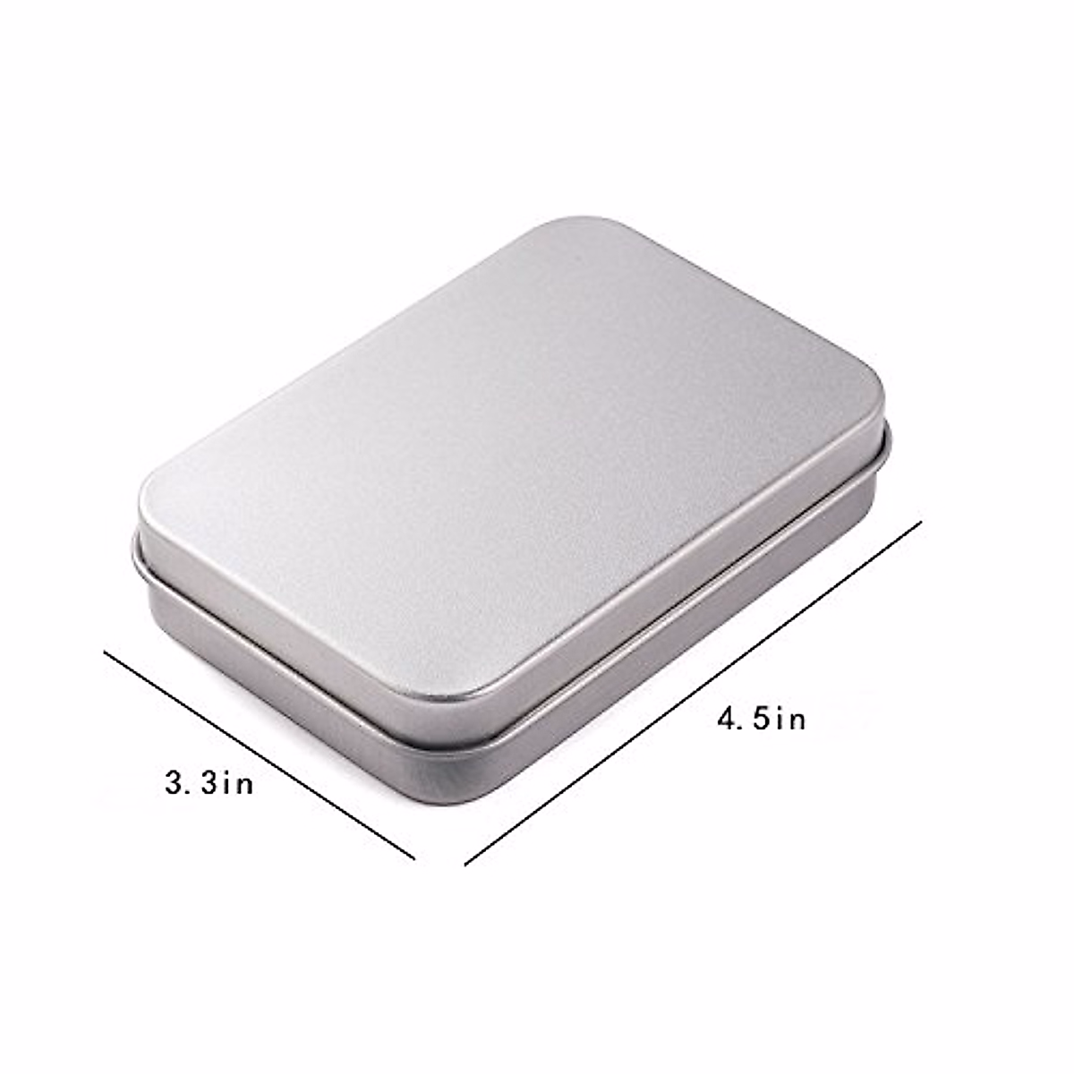 AKOAK 2 Pieces 4.5 x 3.3 x 0.86 Inch Rectangular Empty Hinged Tin Box Containers for Home Storage or Outdoor Active Storage Containers