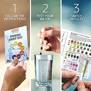 Drinking Water Test Kit for Home Tap and Well Water - Easy to Use Testing Strips for Lead Bacteria pH Copper Nitrate Chlorine Hardness and More | Made in The USA in Line with EPA Approved Limits