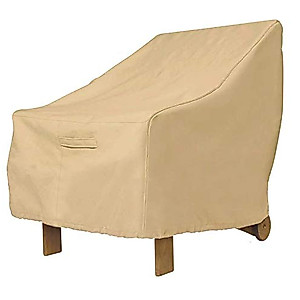 Patio Chair Covers Outdoor Patio Furniture Cover with Handles and Durable Hem Cord 600*300D Durable Waterproof UV Resistant Fabric Fit Patio Lounge Chair or Club Chair 31x33x36 Inches,Khaki