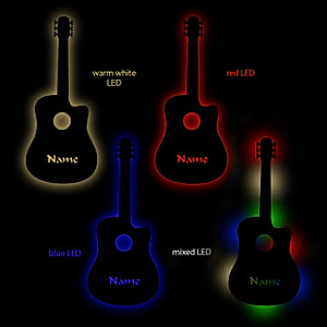 Personalized Unique LED Wall Hanging Guitar Light – Personalized with Name for Music Fans, Men, Women, Music Teacher - Guitar Player Gifts