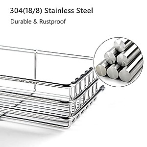 Tiilan Shower Caddy, No Drilling Adhesive Storage Shelf for Bathroom and Kitchen, Wall Mounted, 18/8 Stainless Steel, 2 Pack