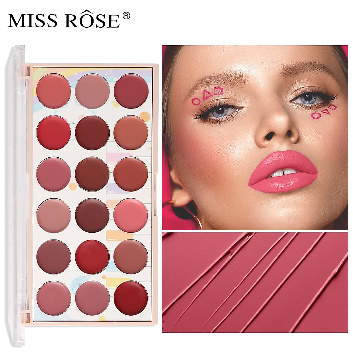 MYUANGO Matte Lipstick Makeup Palette, 18 Colors Matte Long-Lasting Wear Non-Stick Cup Not Fade Waterproof Lip Color Moisturize Lipstick