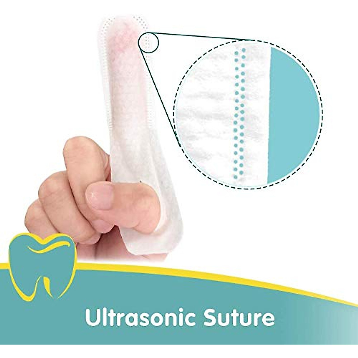 Tongueclear Baby Dry Wipes | Tooth and Gum Wipes | Baby Tongue Cleaner | Stage 1 Birth to First Teeth | 0-36 Months | 60 Count