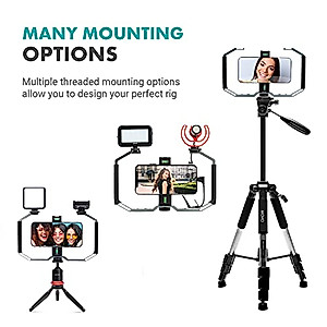 Movo SPR/CR-5 Metal Cage Rig Stabilizer for Mirrorless Camera, DSLR, Smartphone - Dual-Grip Handheld Camera Rig - Two Hand Stabilizer for Video and Film Shoots, Sports Videography, Vlogging, and More